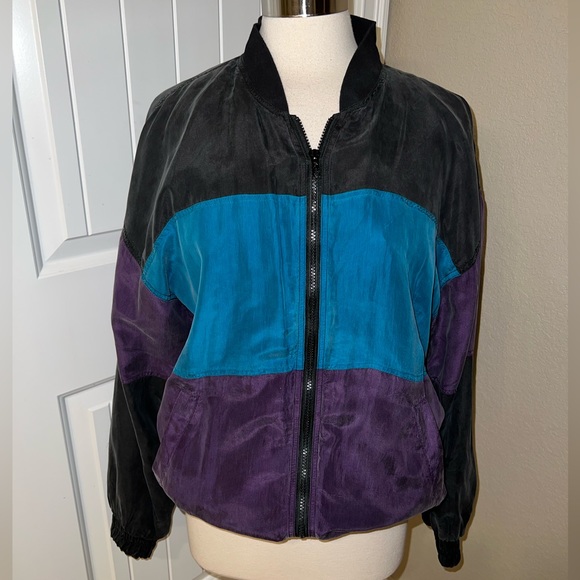 Robert Graham | Jackets & Coats | Vintage Robert Stock Silk Full Zip ...